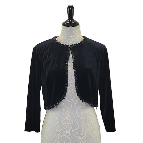 MSK | Accessories | Vintage 8s Msk Black Velvet Bolero Jacket | Poshmark
